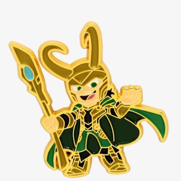 Hot Topic | Accessories | Marvel Chibi Loki Enamel Pin New | Poshmark
